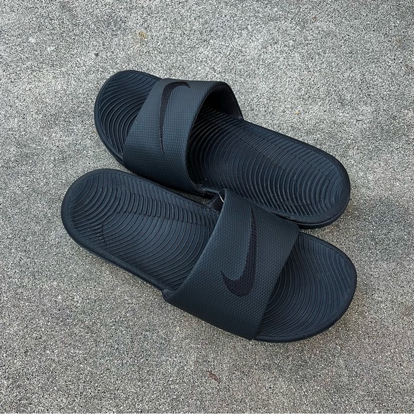 Nike | Shoes | Nike Kawa Slide Slides Flip Flop Sandals Swoosh Black ...